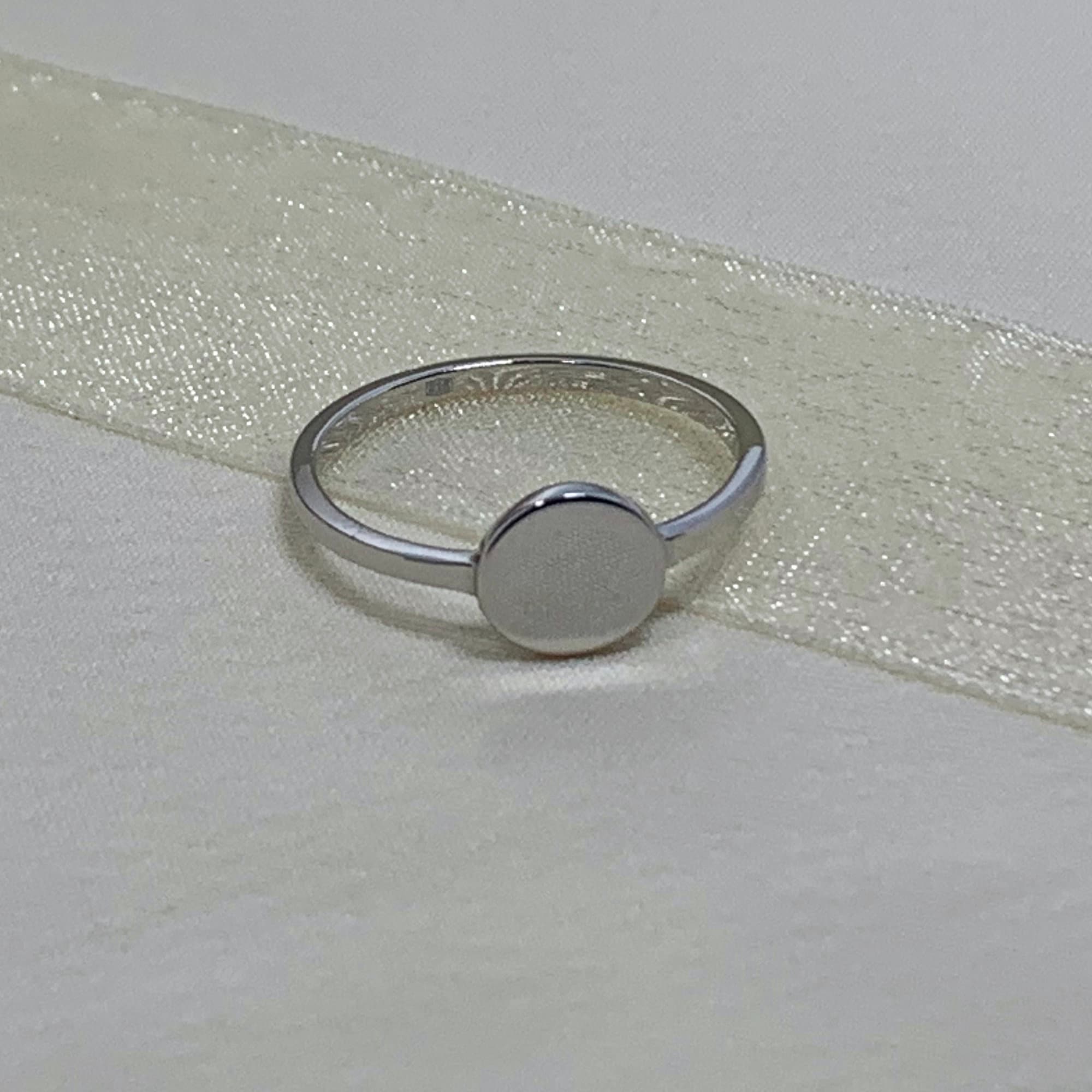 Sterling Silver Disc Ring Statement Ring Minimalist Disc | Etsy