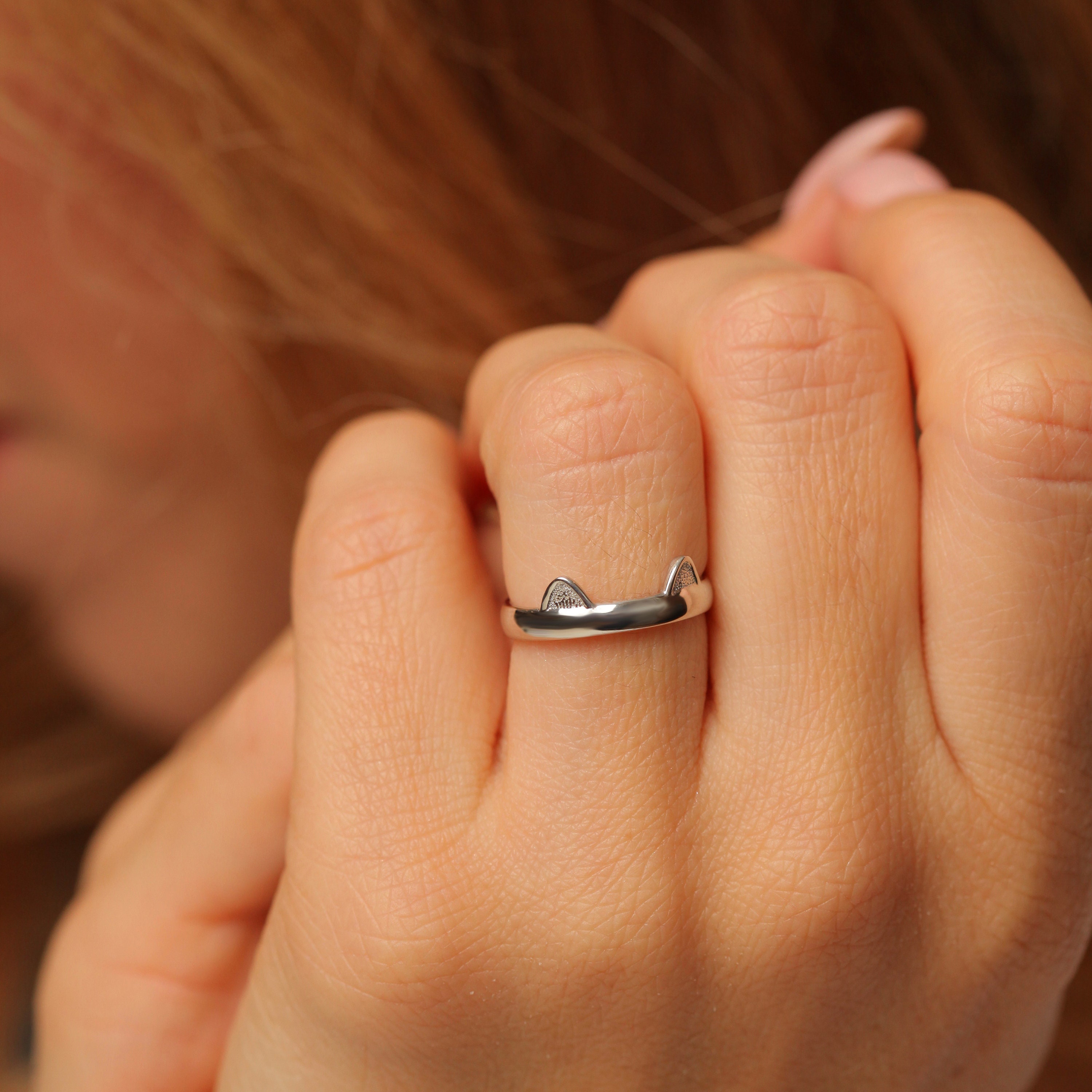 Cat Ring Silver Cat Ring Adjustable Ring Cute Cat Ring Cat | Etsy