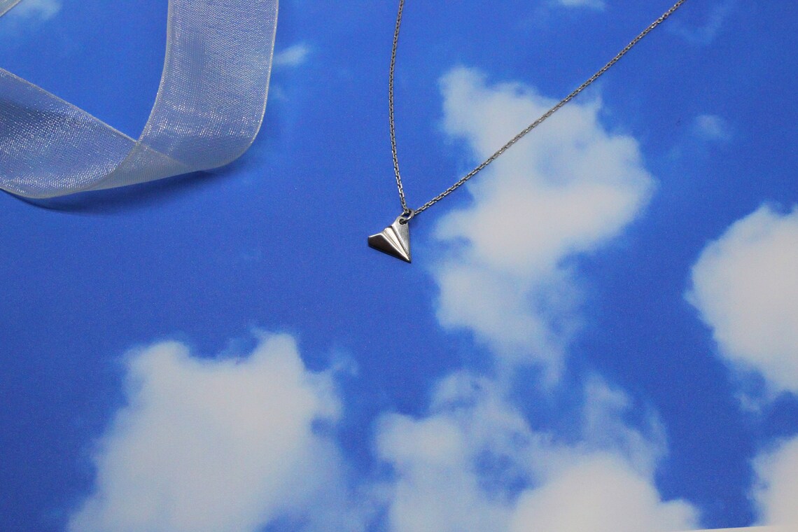 Paper Airplane Necklace – Sterling Silver Paper Plane Necklace ...
