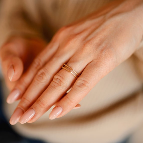Gold Hexagon Ring Honeycomb Ring 24k Gold Vermeil Minimal | Etsy