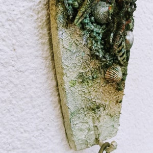 Surfboard Key Holder,small Surf Wall Hanging,mixed Media Art,surfboard ...