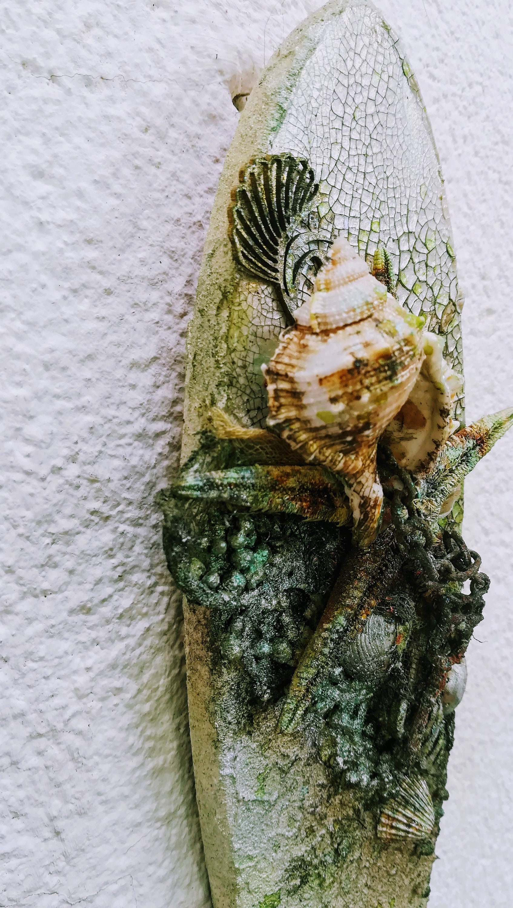 Surfboard Key Holder,small Surf Wall Hanging,mixed Media Art,surfboard ...