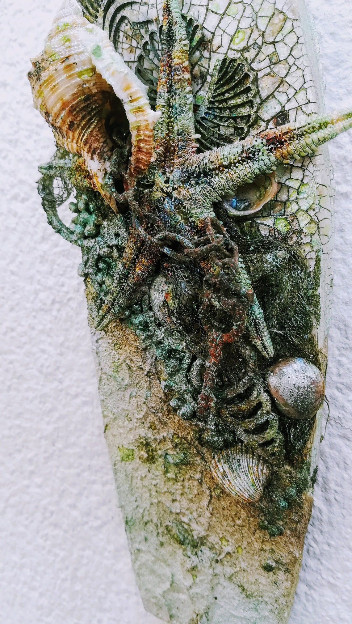 Surfboard Key Holder,small Surf Wall Hanging,mixed Media Art,surfboard ...