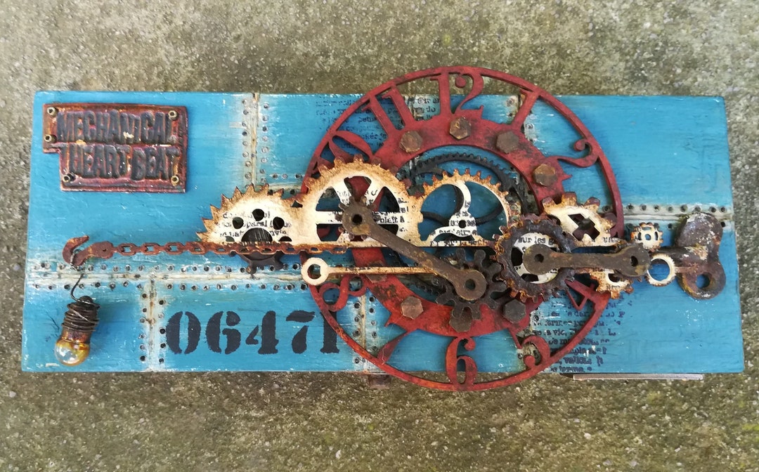 Steampunk Decoration Wooden Box, Mixed Media Box, Altered Box ...