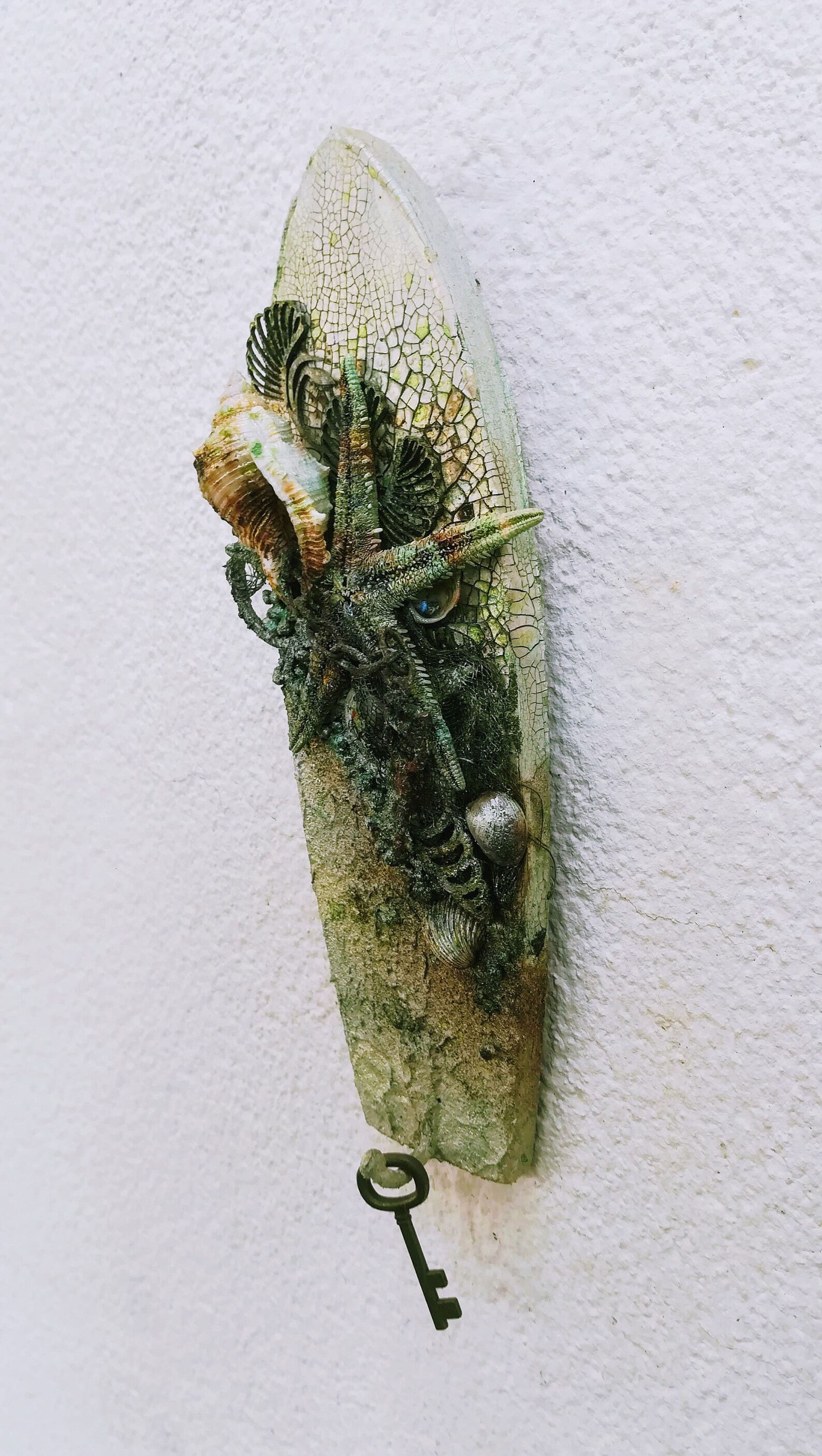 Surfboard Key Holder,small Surf Wall Hanging,mixed Media Art,surfboard ...