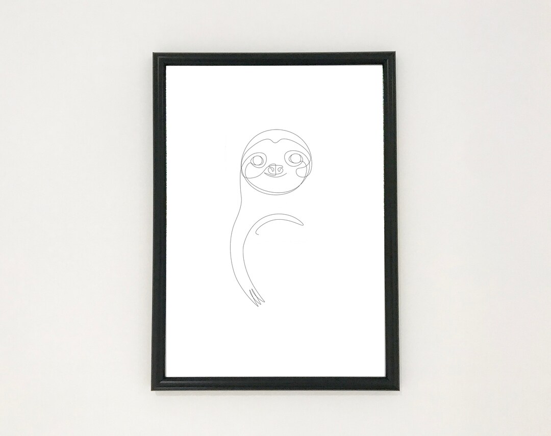 Sloth One Line Drawing - Etsy