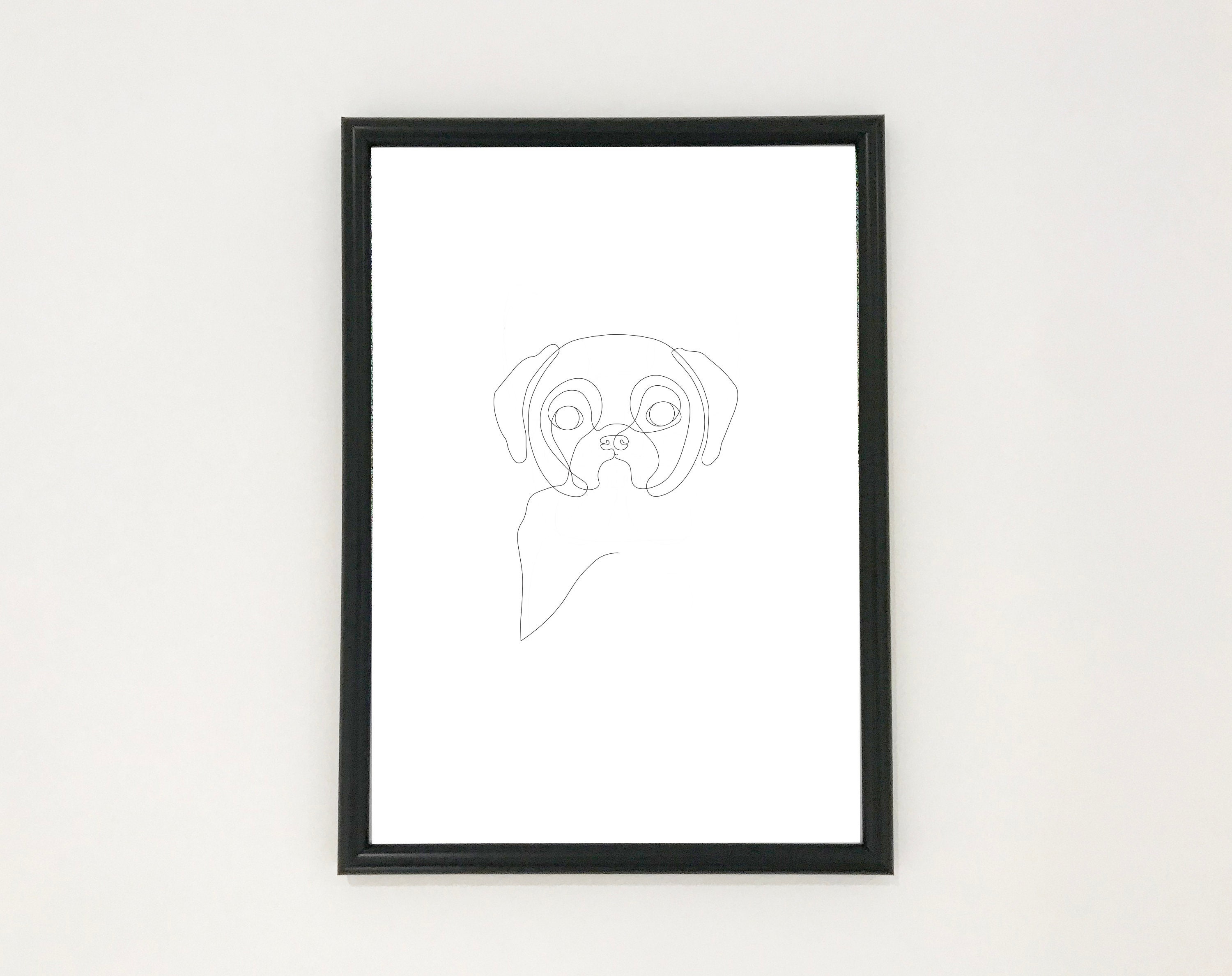 Pug One Line Drawing - Etsy