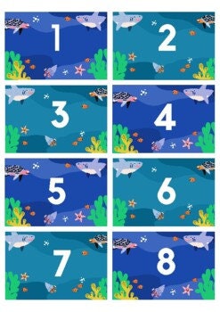 Ocean Theme Numbers for Classroom Calendar - Etsy