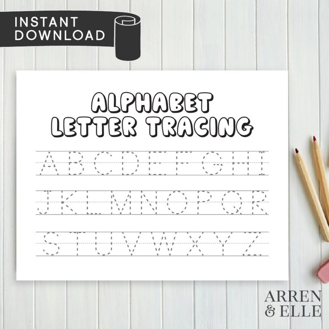 Educational Alphabet Practice Tracing Sheet, Printable Letter Tracing ...