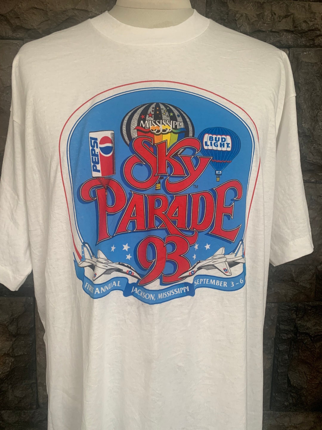 Vintage 90s Sky Parade First Annual Mississippi 93 Pepsi / Bud Light ...