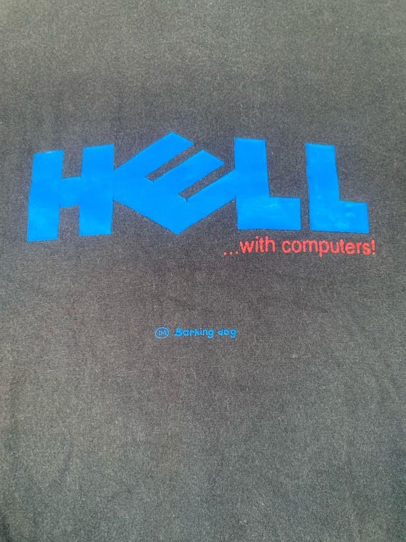 Vintage Dell Parody Computer Software Logo T shirt - Gem