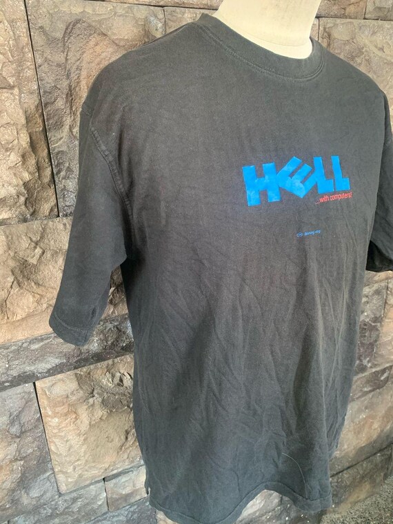 Vintage Dell Parody Computer Software Logo T shirt - Gem