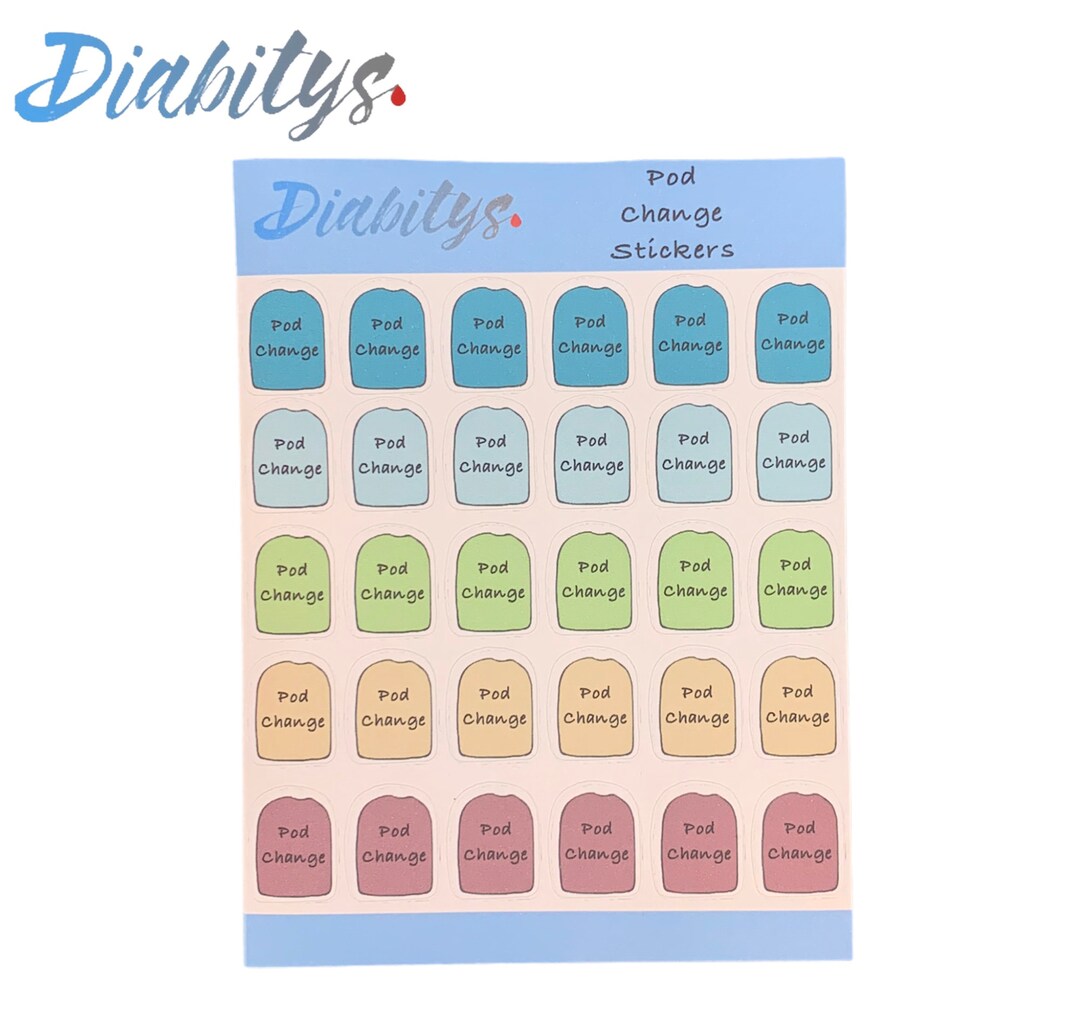 Omnipod Insulin Pump Site Change Stickers, Diabetic Planner Stickers ...