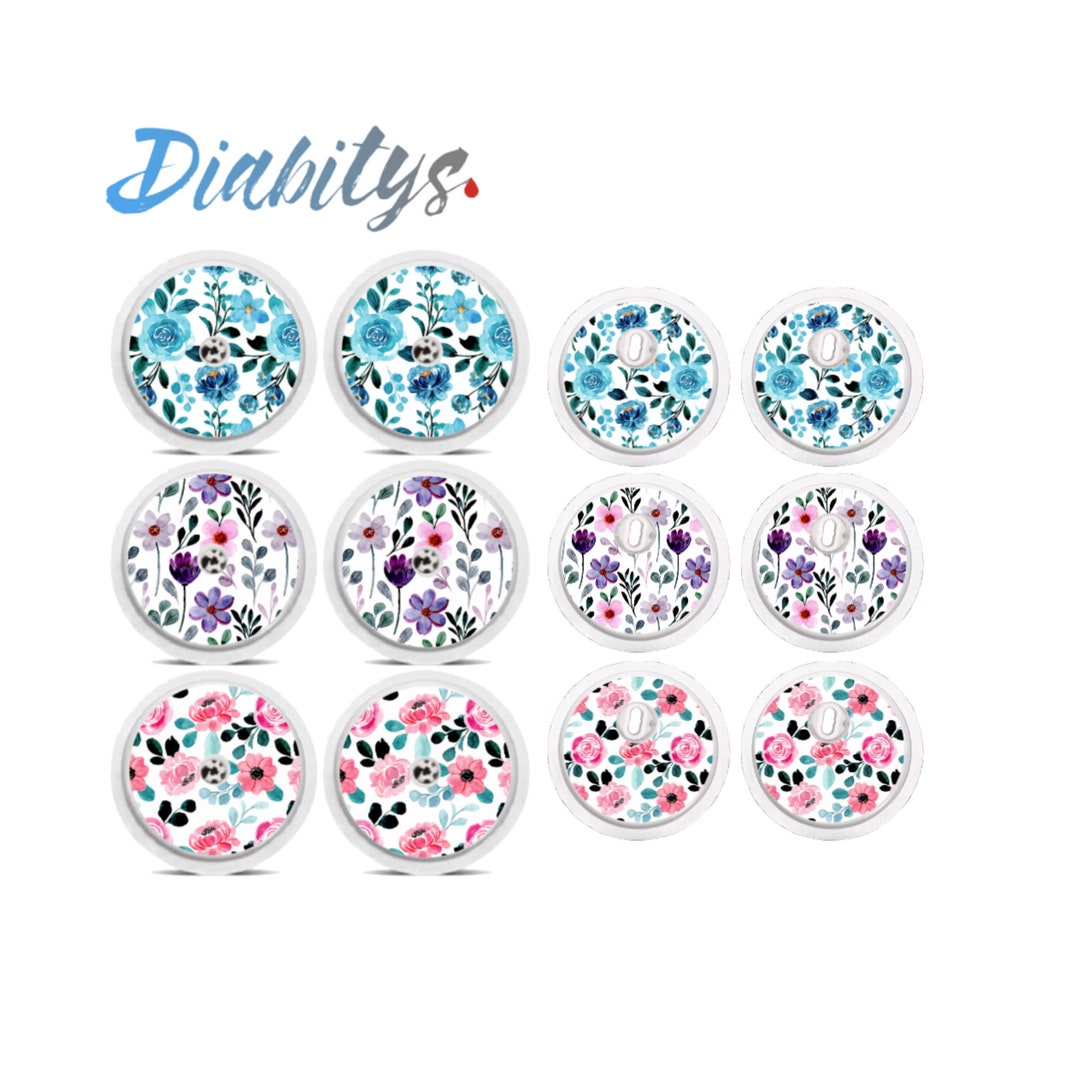 Watercolour Flowers Freestyle Libre Stickers, Libre 2 Sensor Stickers ...