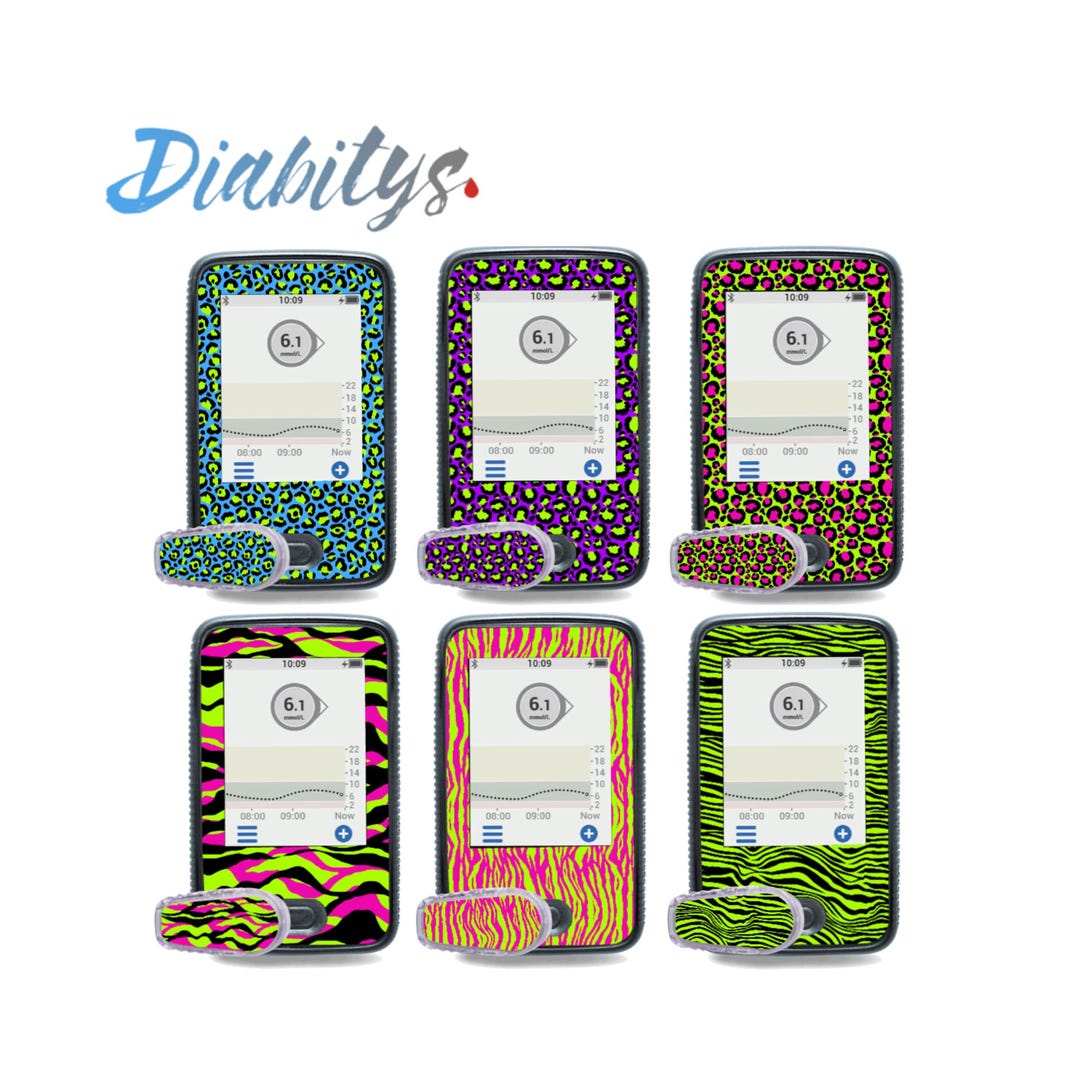 Neon Safari Dexcom G6 Receiver Sticker & Transmitter Stickers, Dexcom ...