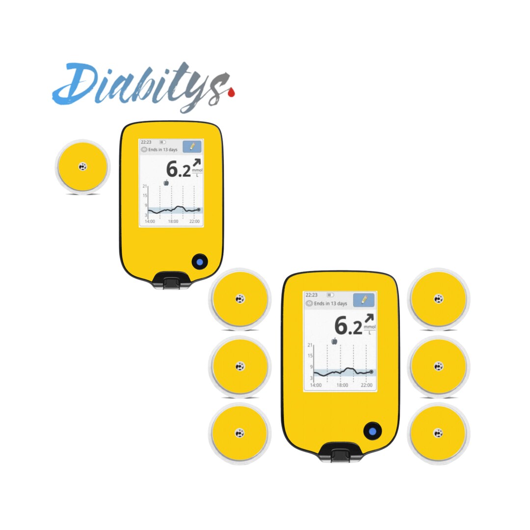 Yellow Freestyle Libre/libre 2 Reader Sticker & Sensor Stickers ...