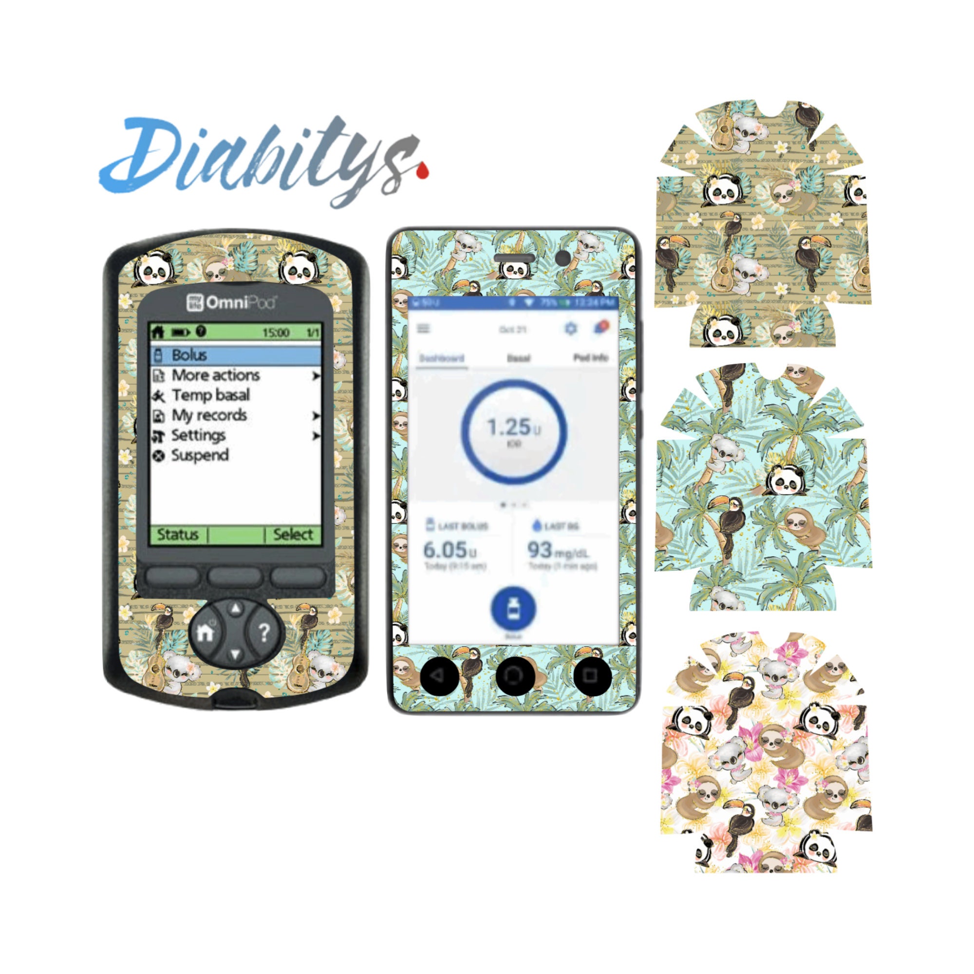 Tropical Animals Omnipod Insulin Pump Sticker Omnipod PDM - Etsy