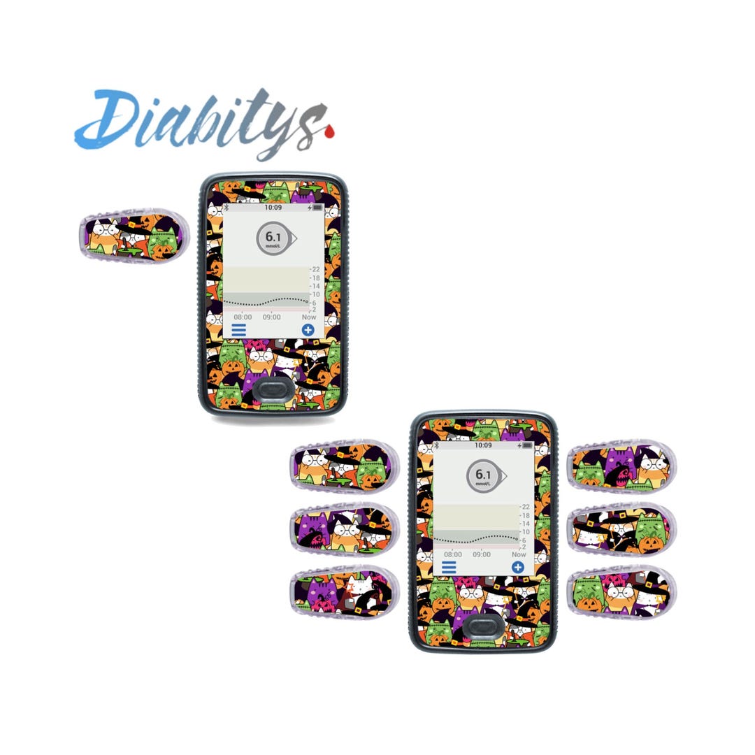 Halloween Kawaii Cats Dexcom G6 Receiver Sticker & Transmitter Stickers ...