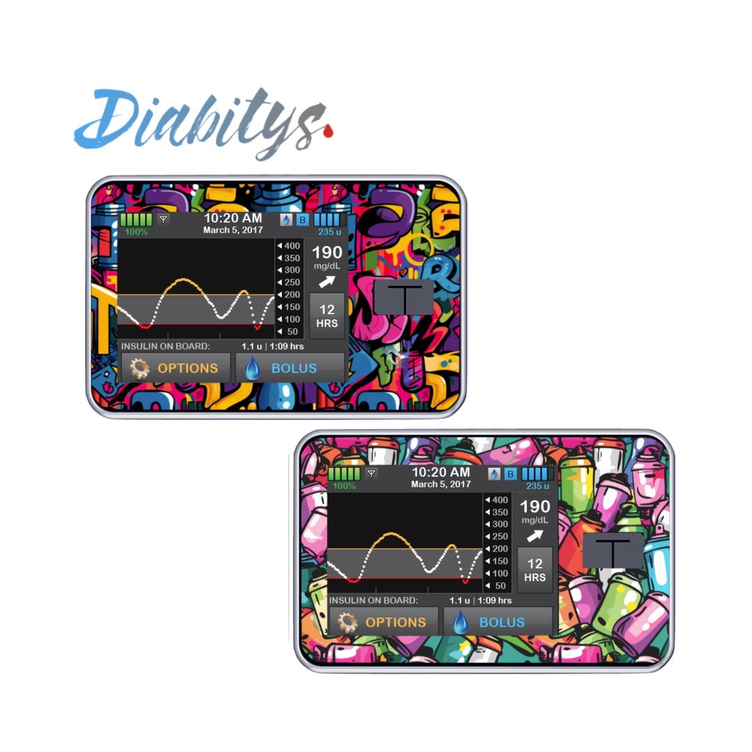 Graffiti T:slimx2 Insulin Pump Sticker, Tslimx2 Pump Decal, Diabetic ...