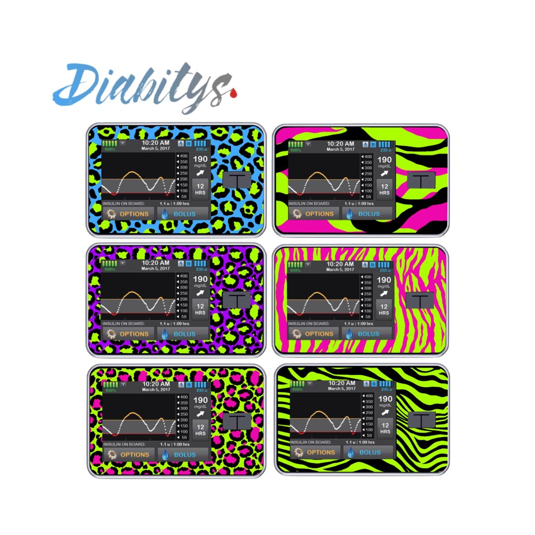 Neon Safari T:slim X2 Insulin Pump Sticker, Tslim X2 Pump Decal ...