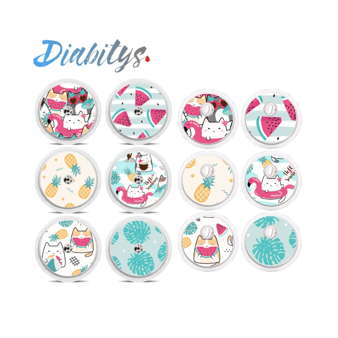 Summer Cats Freestyle Libre Stickers, Libre 2 Sensor Stickers, Libre 3 ...