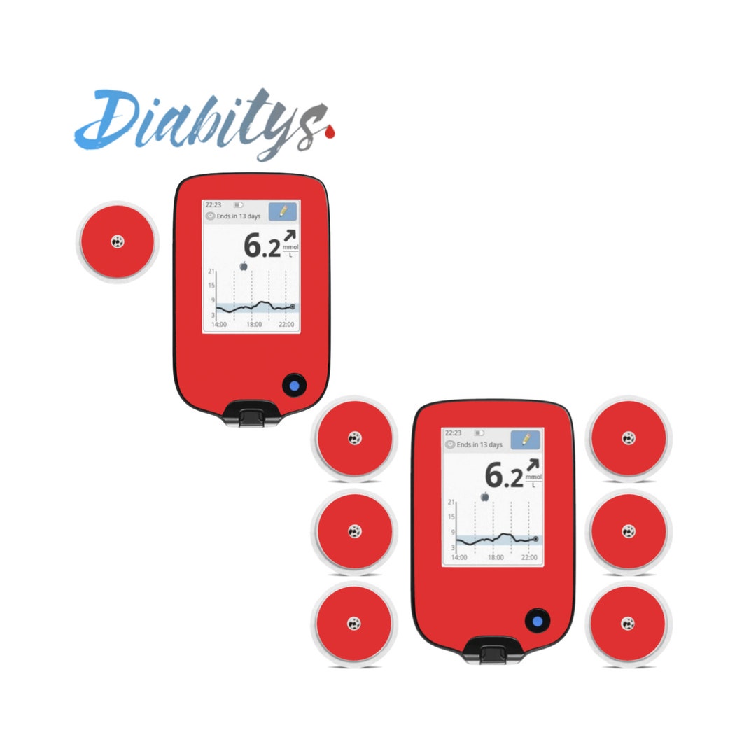 Red Freestyle Libre/libre 2 Reader Sticker & Sensor Stickers, Diabetic ...