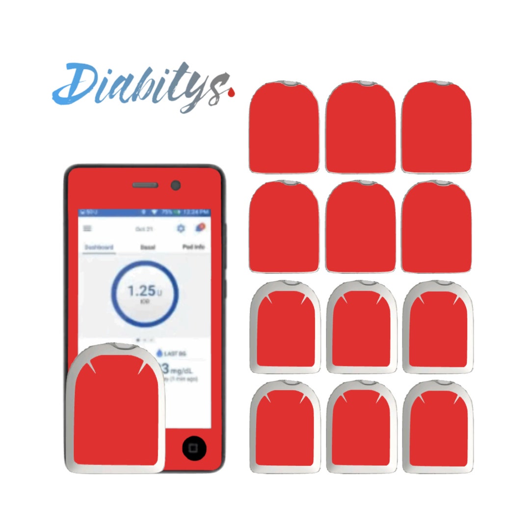 Red Omnipod Insulin Pump Sticker Omnipod Pdm Sticker Omnipod Dash Pdm 2612