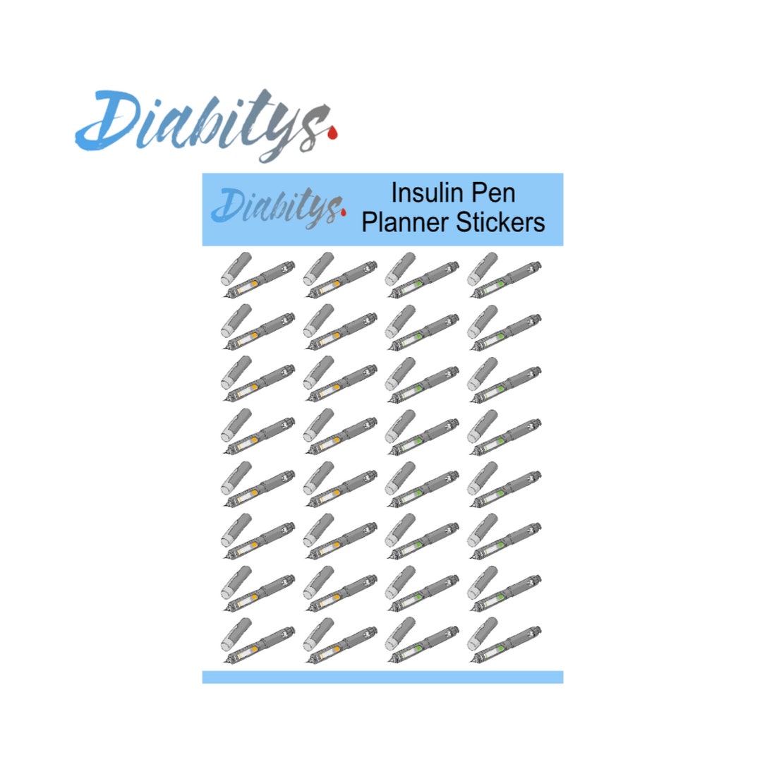 Insulin Pen Planner Stickers, Diabetic Planner Stickers, Calendar ...
