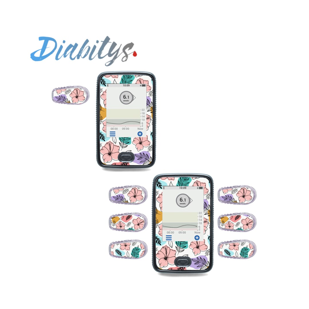Hibiscus Dexcom G6 Receiver Sticker & Transmitter Stickers, Dexcom ...