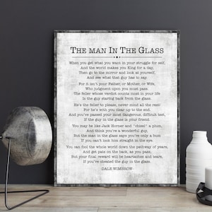 The Man in the Glass Poem Peter Dale Wimbrow Poem Quote Poster Book ...