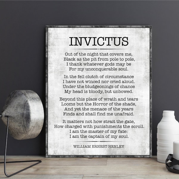 Invictus Poem - Etsy