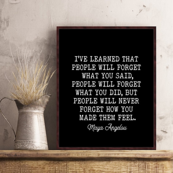 Maya Angelou Quote Wall Art - Etsy