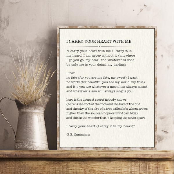 Ee Cummings Poem - Etsy