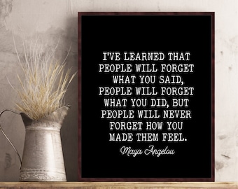 Maya Angelou Thank You Card. People Will Never Forget How You Made Them ...