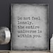 Rumi Quote Wall Art Print Do Not Feel Lonely, the Entire Universe is ...