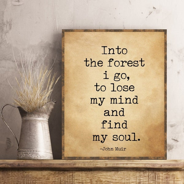 John Muir Quote Wall Art - Etsy