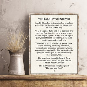 The Tale of Two Wolves Cherokee Tale Native American Story Proverb ...