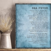 Ocean Sailing Poem Art Print: Inspirational Watercolor (digital ...