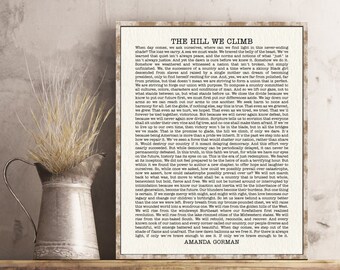 Amanda Gorman Poem the Hill We Climb Art Print. - Etsy