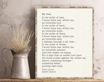 Albert Camus Invincible Summer Art Print - Etsy