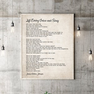 Lift Every Voice and Sing Black History Month Civil Rights Poster Gift ...