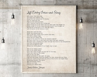 Lift Every Voice and Sing by James Weldon Johnson Poetry Art Print ...