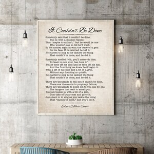 It Couldn't Be Done Edgar Albert Guest Poem Graduation Gift ...