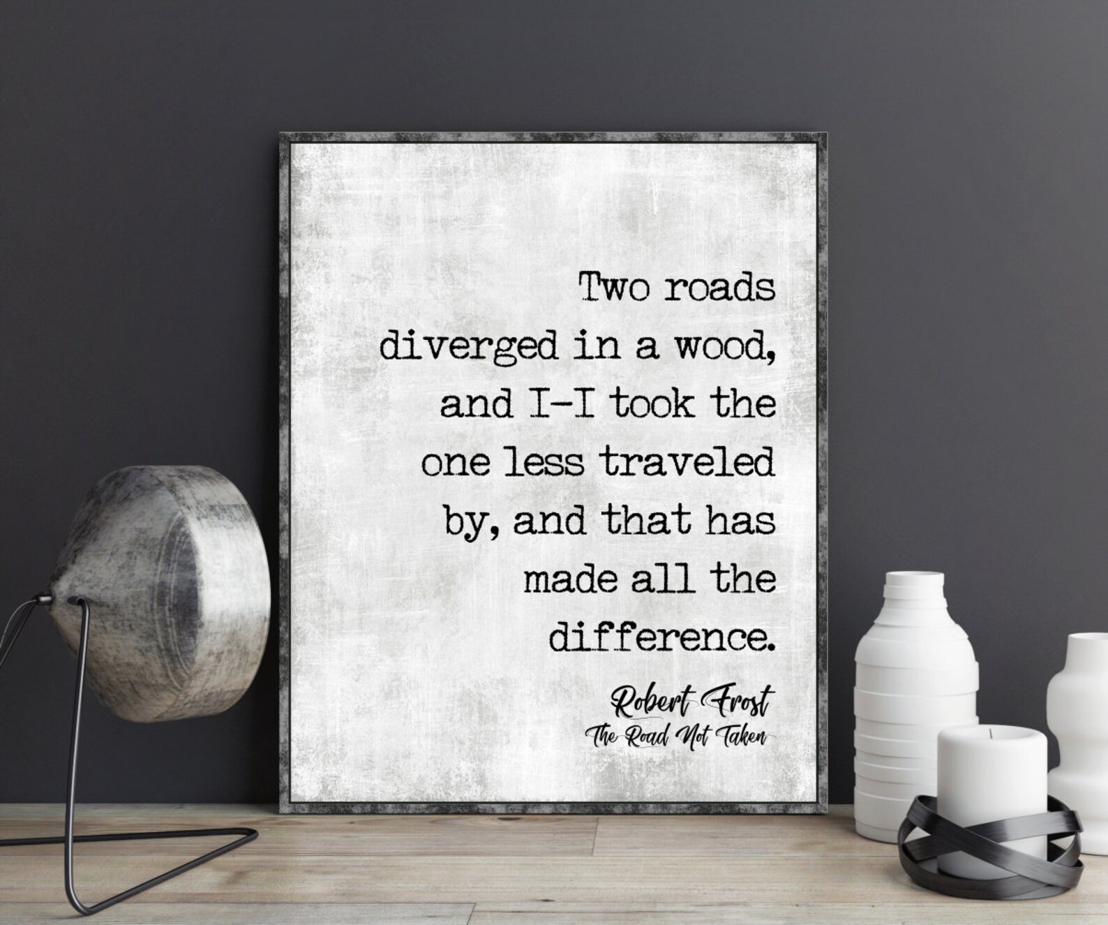 Robert Frost the Road Not Taken Quote the Road Less Traveled - Etsy