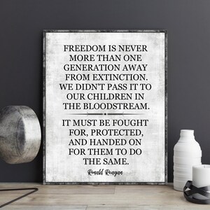 Patriotic Decor Gifts Ronald Reagan Freedom Quote Military Gift ...