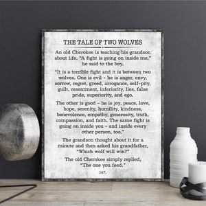 The Tale of Two Wolves Cherokee Tale Native American Story Proverb ...