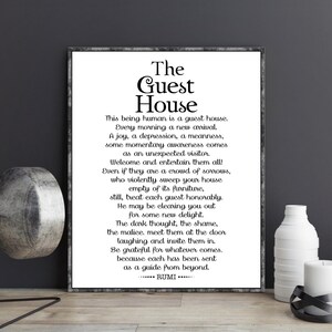The Guest House Rumi Poem Quote Wall Art Poster Print Home Decor - Etsy