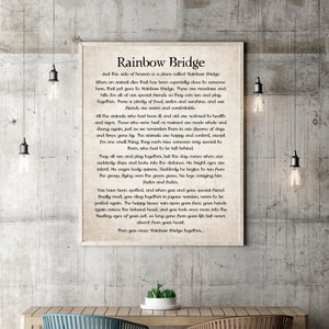 Rainbow Bridge Pet Dog Cat Memorial Remembrance Gift Loss of a Pet Loss ...