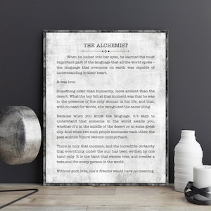 The Alchemist Quote Poster Print Paulo Coelho Quotes Book Quote Wall ...