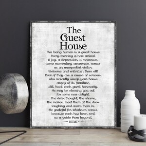The Guest House Rumi Poem Quote Wall Art Poster Print Home Decor - Etsy